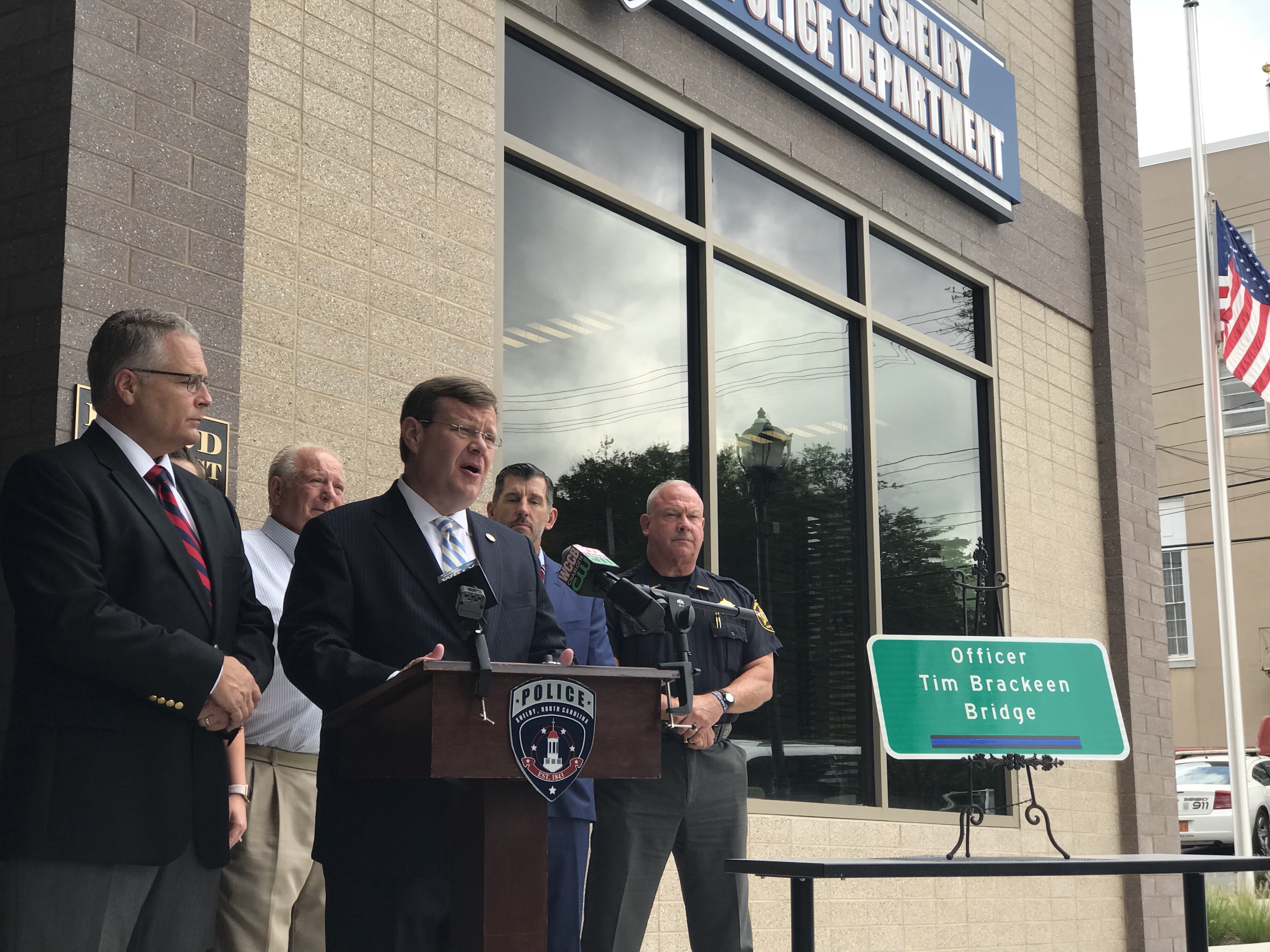 Fallen Shelby Police Officer Tim Brackeen Honored With Bridge Naming On